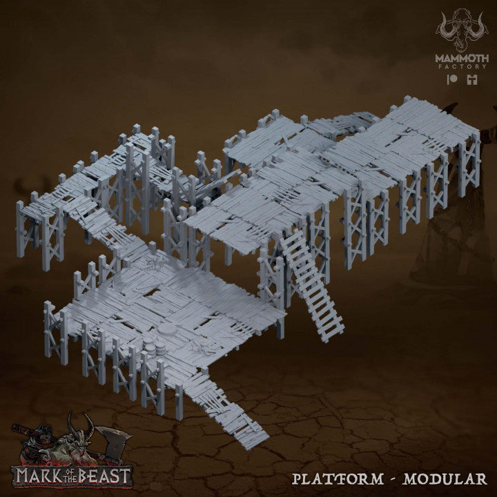 Modular Terrain Platforms Elevation Scenes | Medium | Mammoth Factory – PaintableMinis